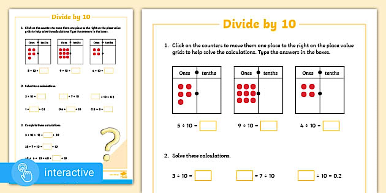 👉 Digital PDF Supports WRM Y4 Decimals: Divide 1-Digit by 10